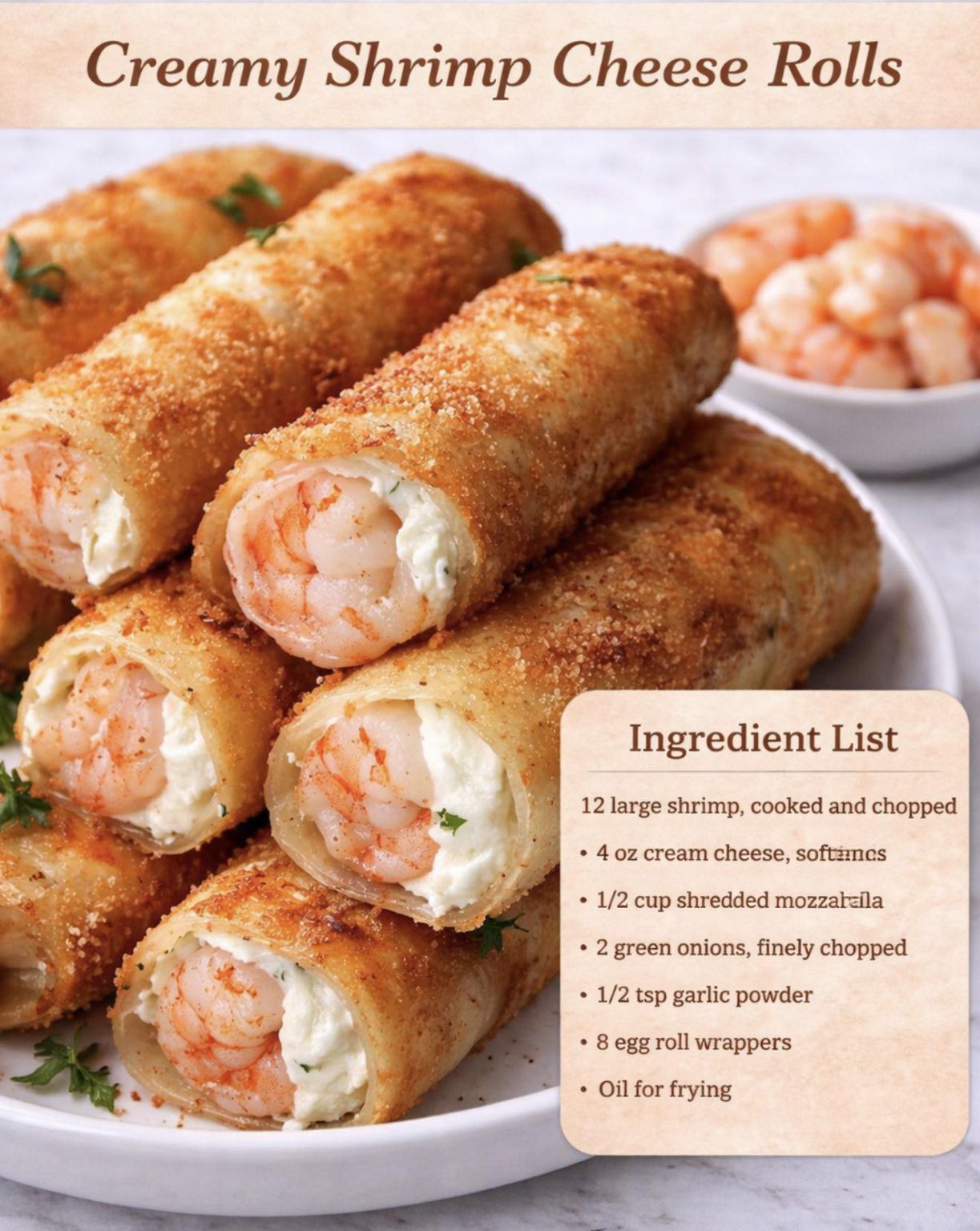 Creamy Shrimp Cheese Rolls – Best Recipes