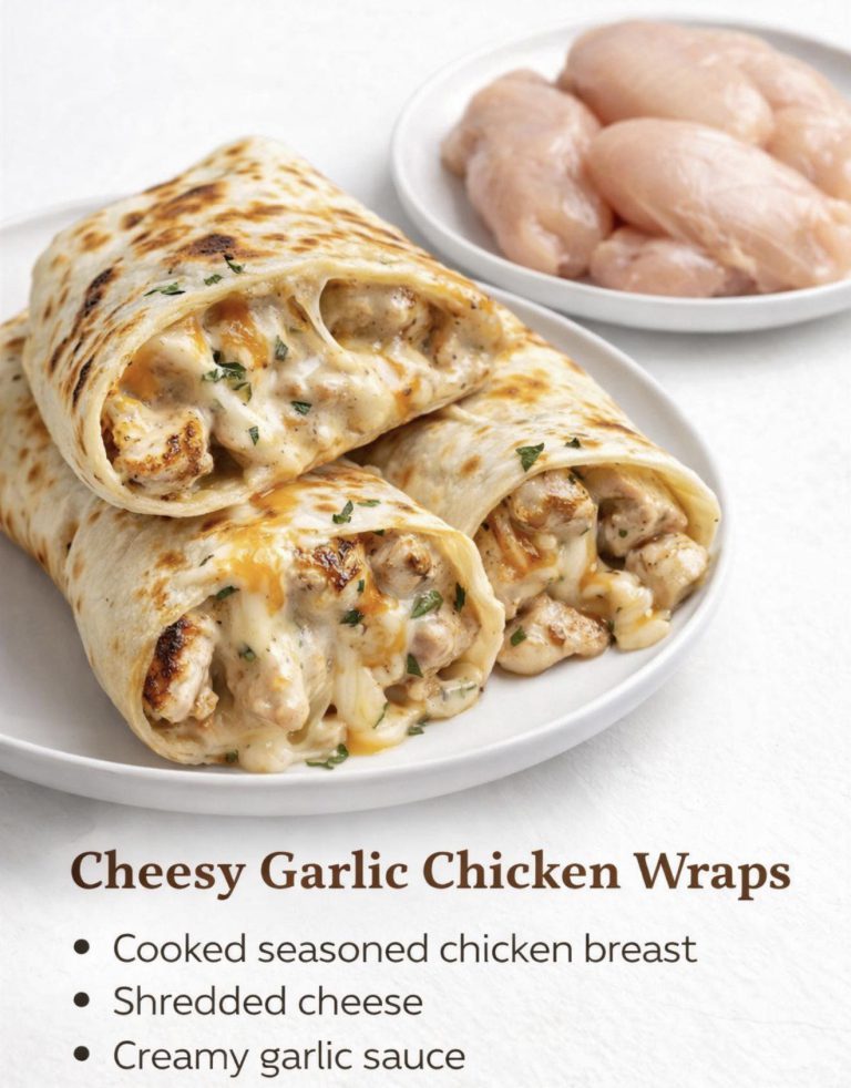 Cheesy Garlic Chicken Wraps – Best Recipes