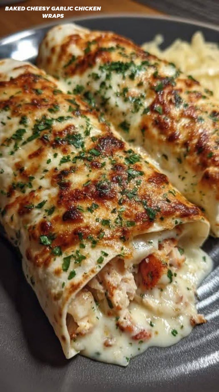 BAKED CHEESY GARLIC CHICKEN WRAPS – Best Recipes
